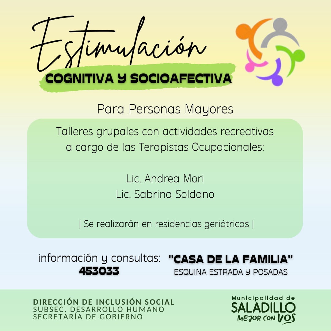 TALLER GRUPAL DE ESTIMULACIÓN COGNITIVA Y SOCIOAFECTIVA PARA PERSONAS ...